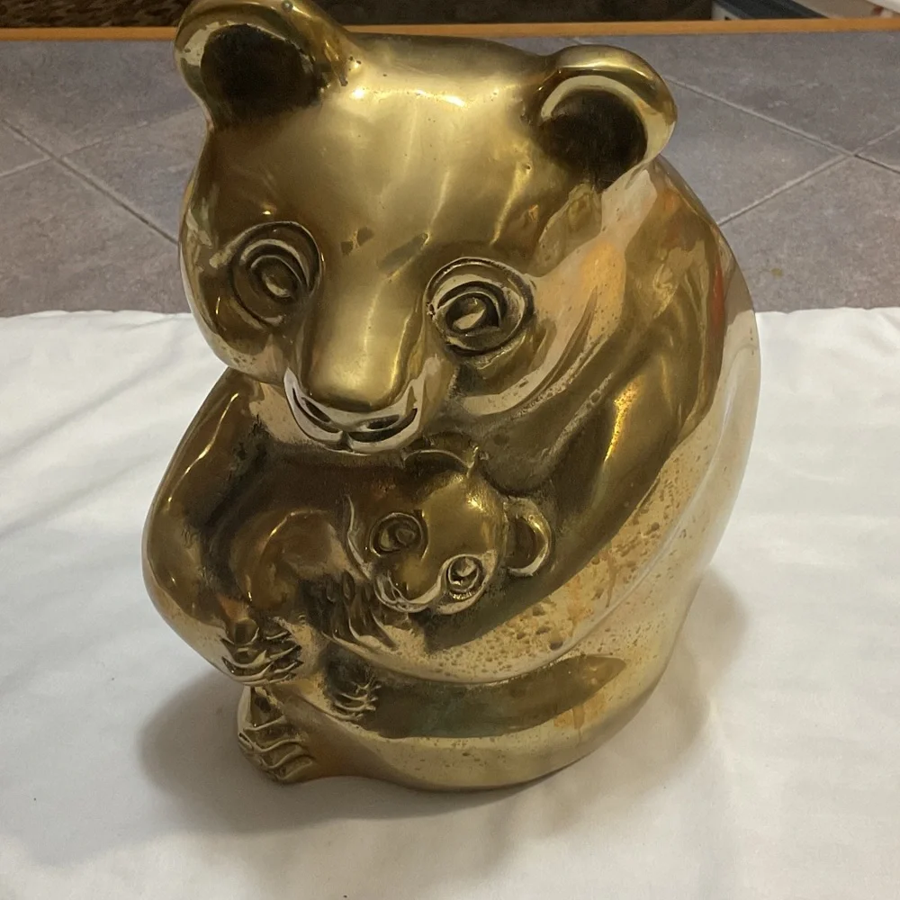 Art | Brass Panda Bear Sculpture Big Brass Piece | Poshmark